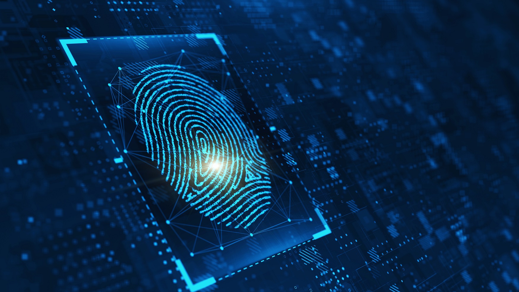 Digital biometric, security and identify by fingerprint concept ...