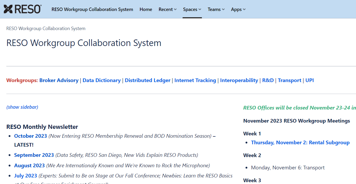 Member Hub | RESO - Real Estate Standards Organization