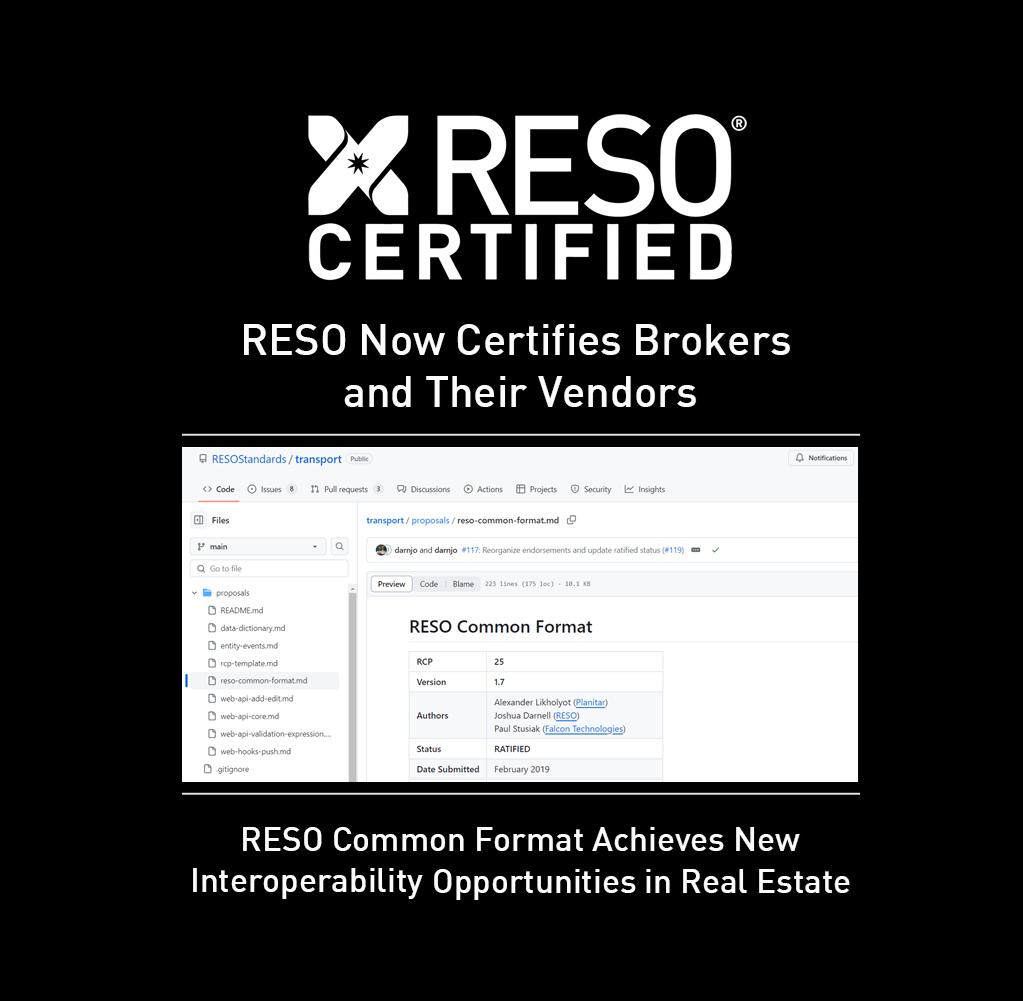 RESO Now Certifies Brokers and Their Vendors | RESO - Real Estate ...